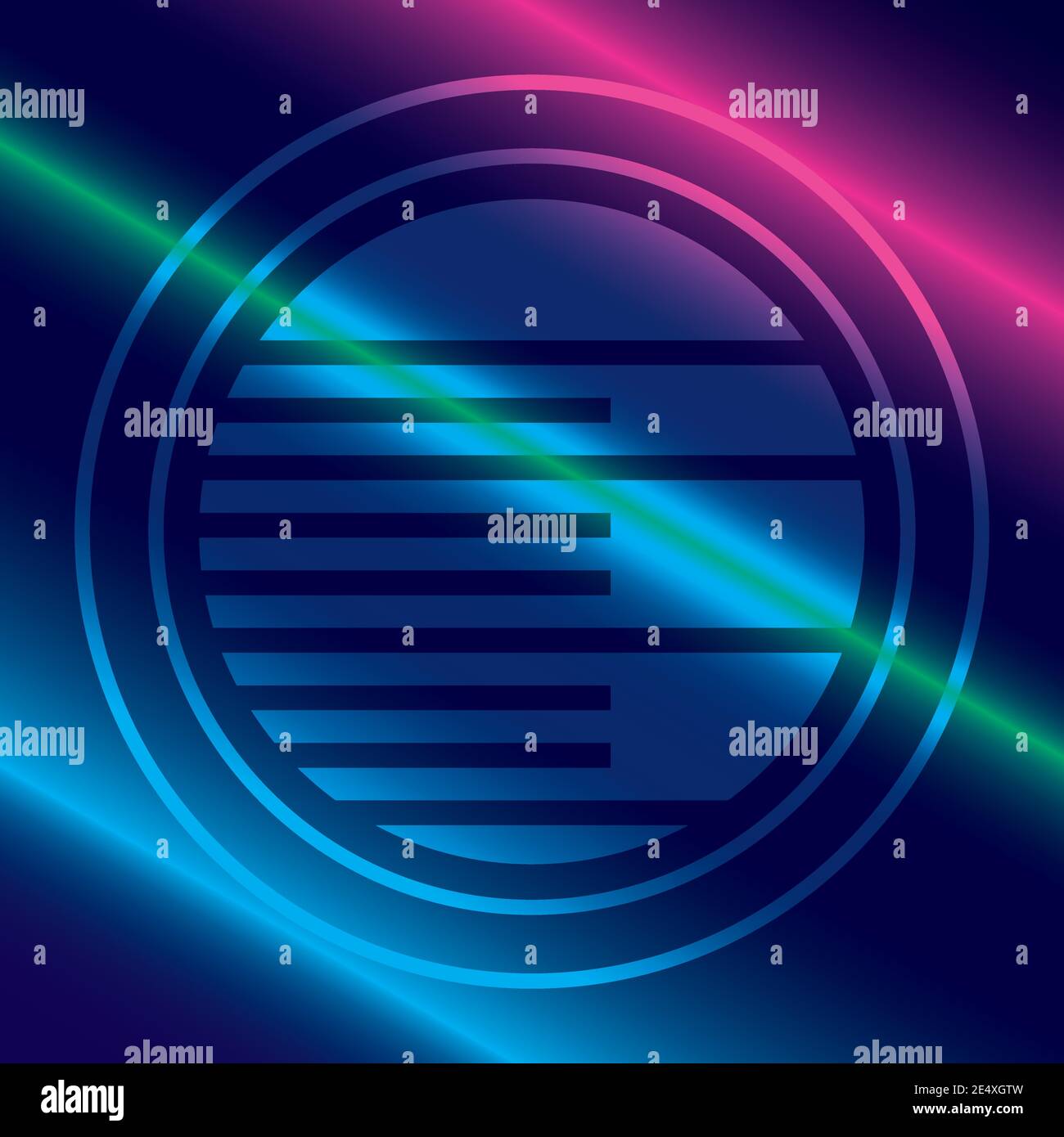 Neon blue circle with lines design, Decoration advertising and ...