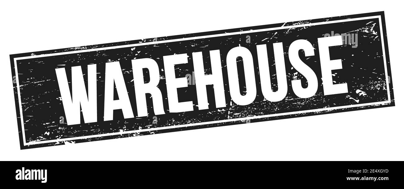 WAREHOUSE text on black grungy rectangle stamp sign Stock Photo - Alamy
