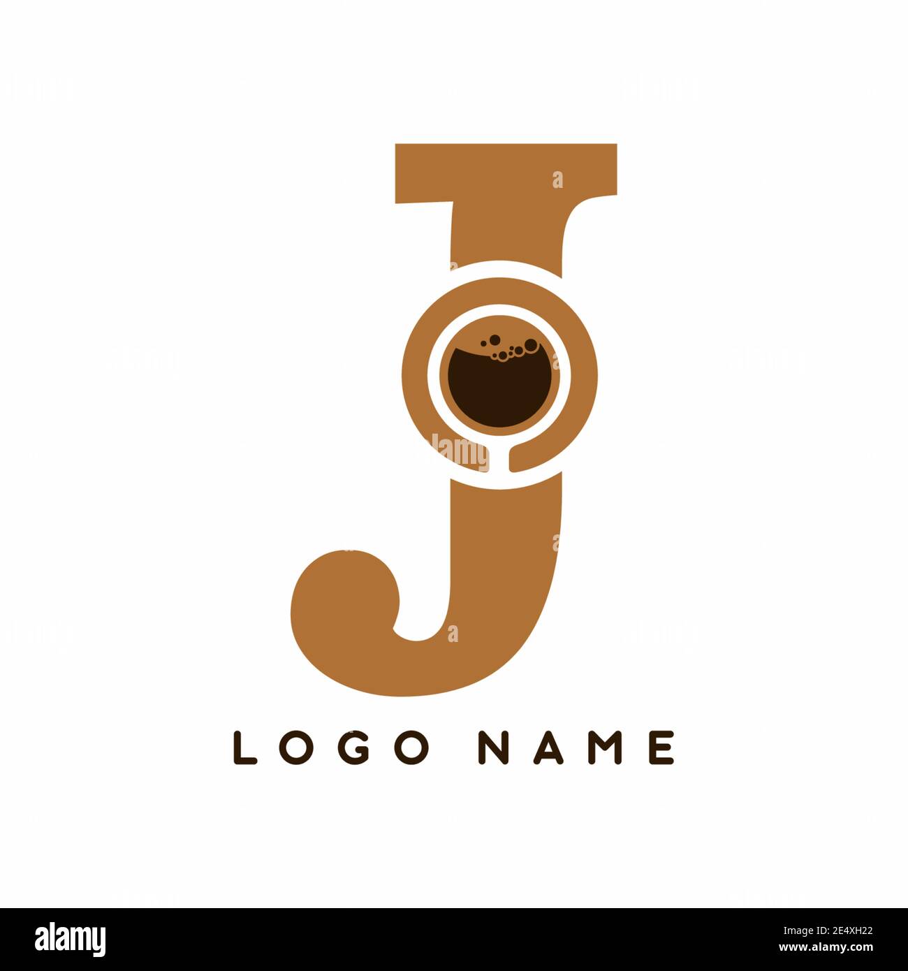 J initial letter with coffee sign logo vector template Stock Vector ...