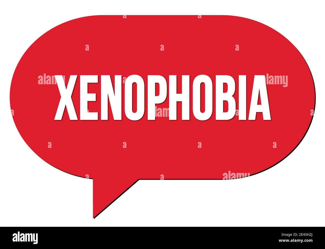 XENOPHOBIA text written in a red speech bubble stamp Stock Photo - Alamy