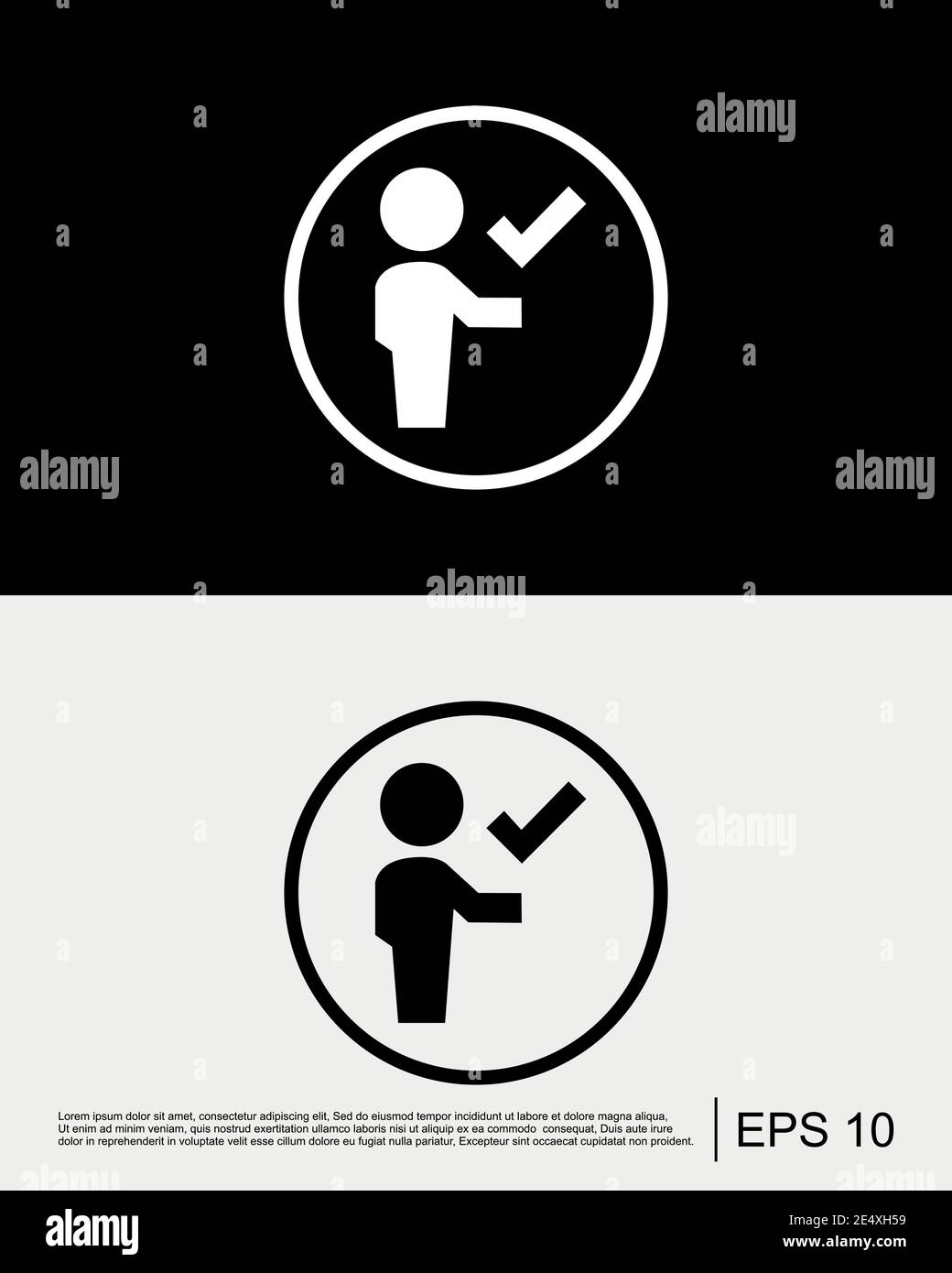 Person With Check mark Icon Template Stock Vector Image & Art - Alamy