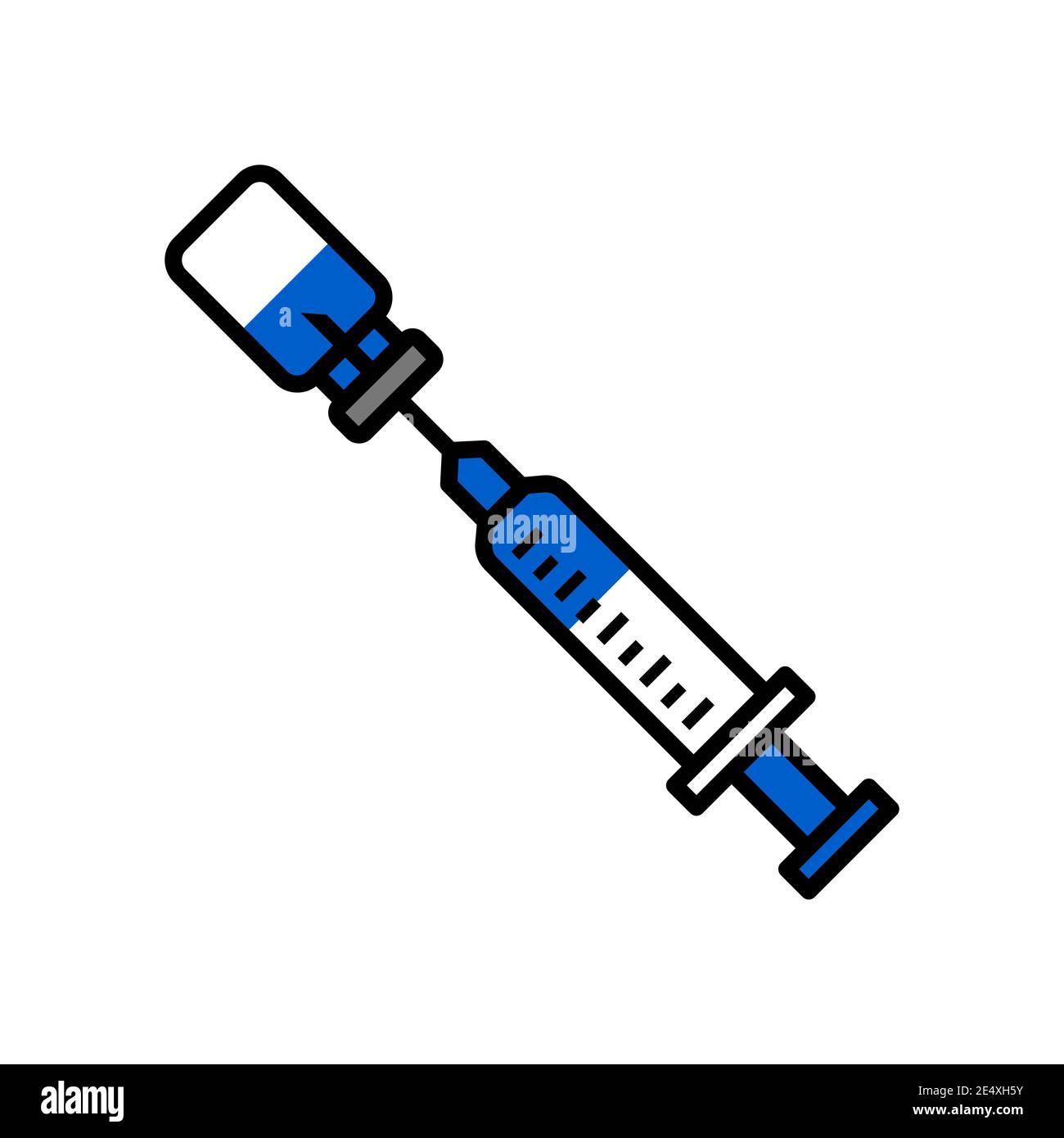 Syringe icon with needle and vial isolated white Stock Vector Image ...