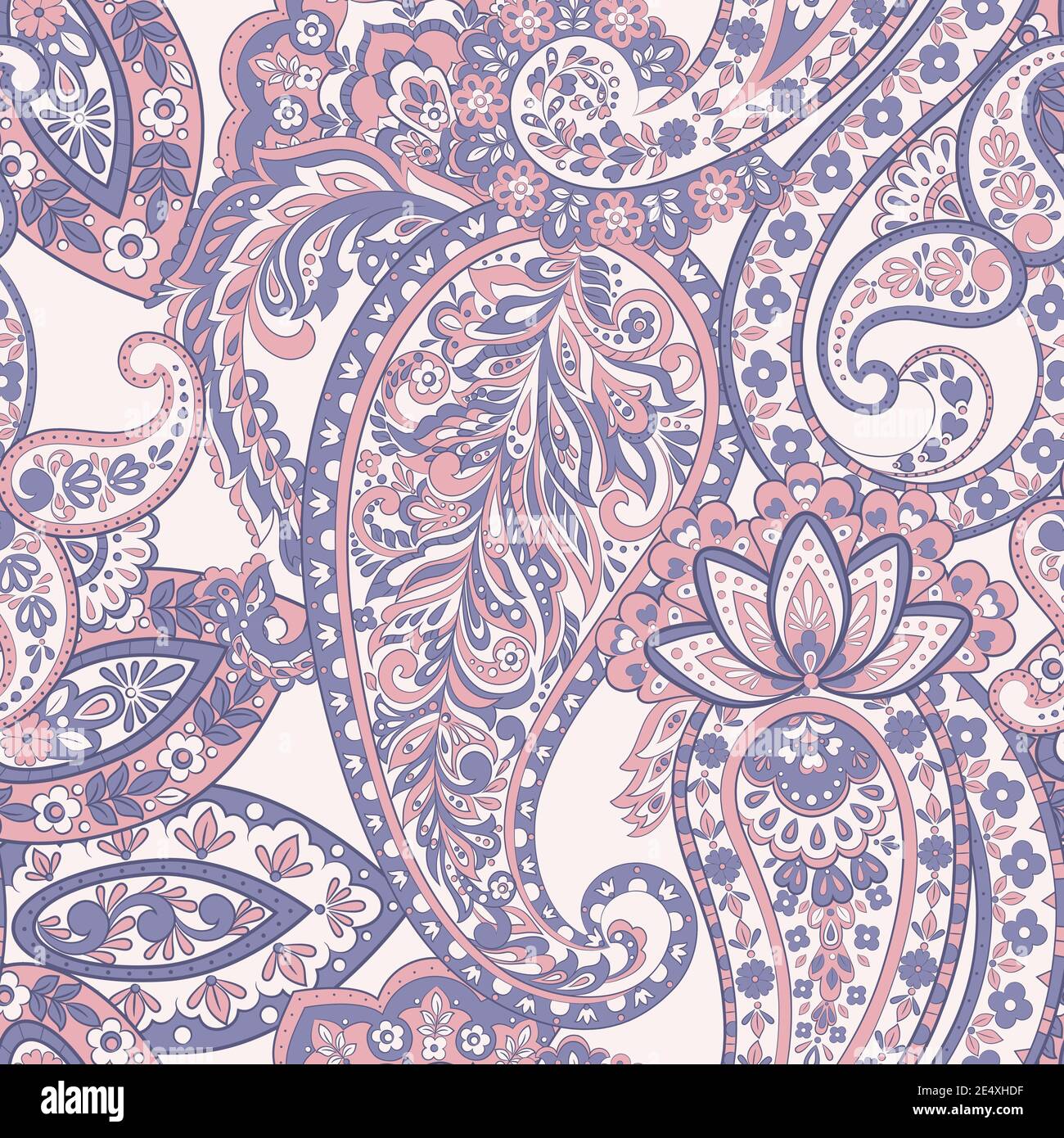Seamless pattern with paisley ornament. Vector illustration Stock ...