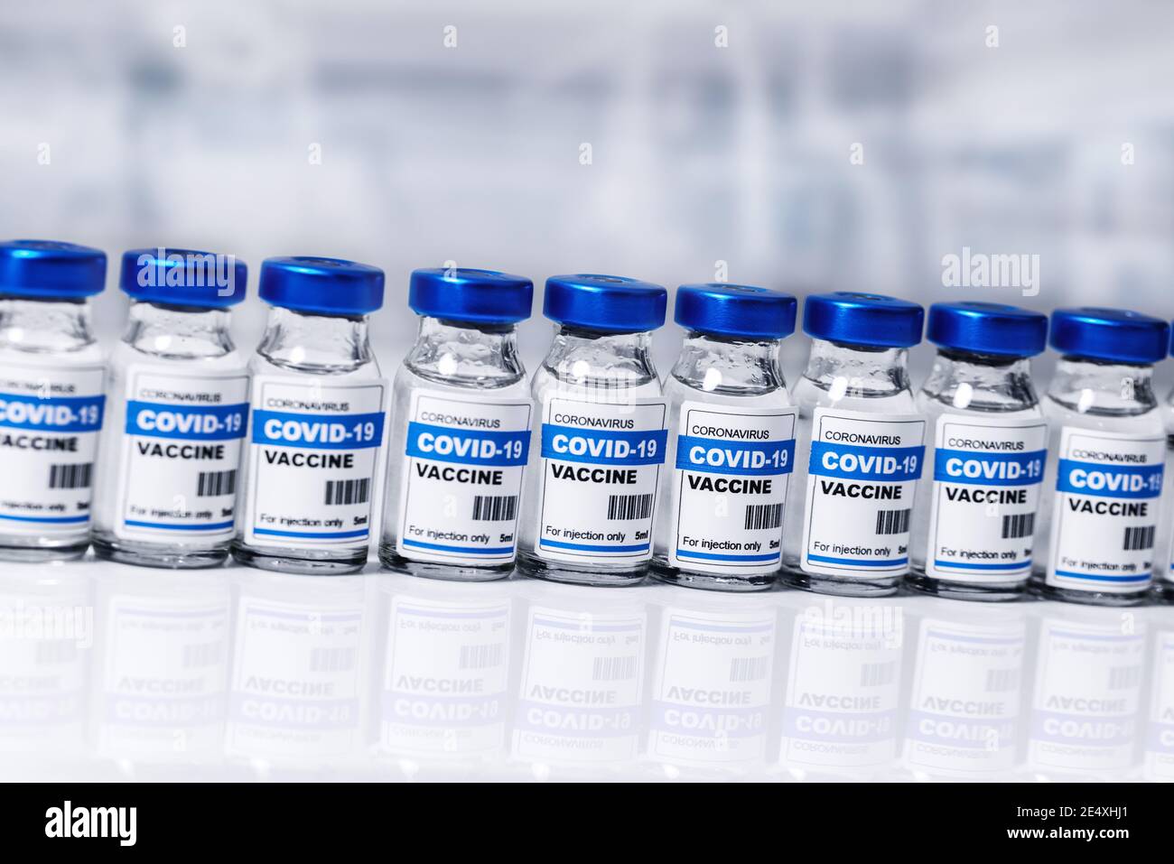 covid-19 vaccine - coronavirus vaccination bottles. injection vials in ...