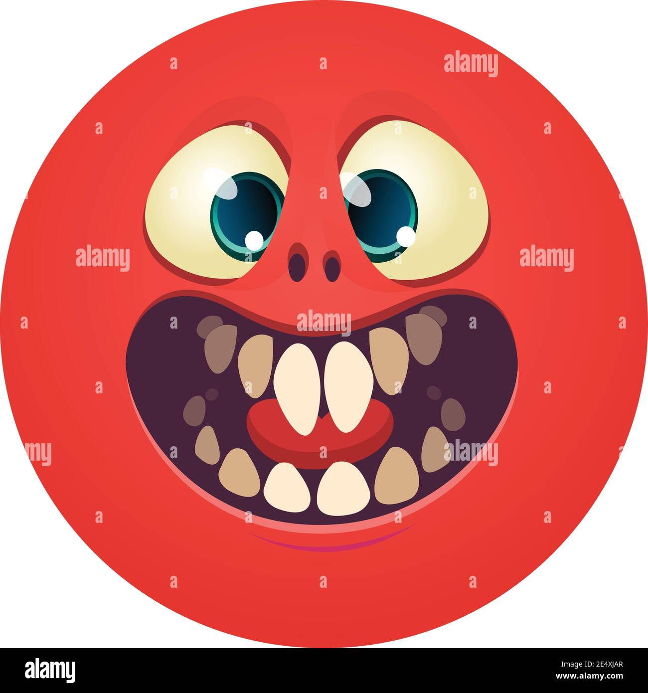 Funny cartoon monster face. Vector Halloween monster round avatar Stock ...