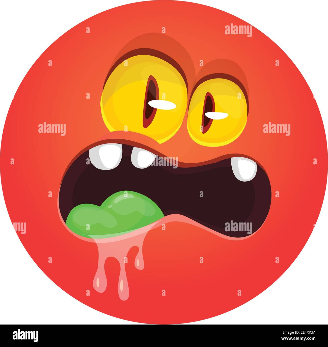 Surprised cartoon monster face expression. Vector Halloween monster ...