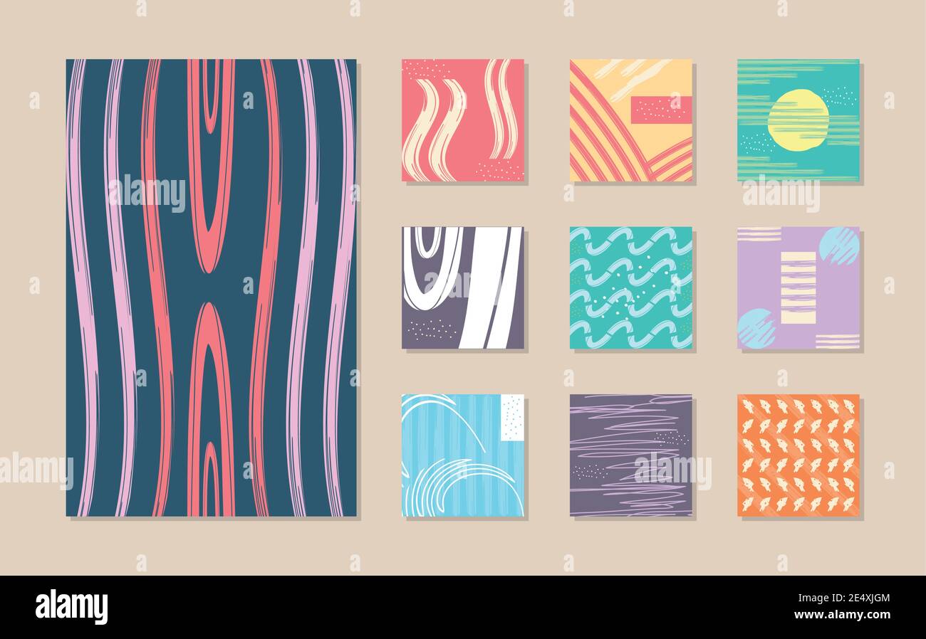 Abstract pattern backgrounds symbol set design, Art and wallpaper theme ...