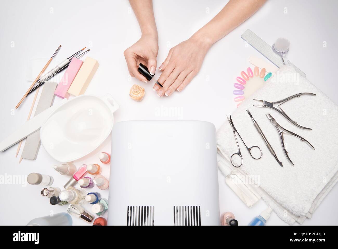 manicure and pedicure items - nail polish drying lamp, nail file ...