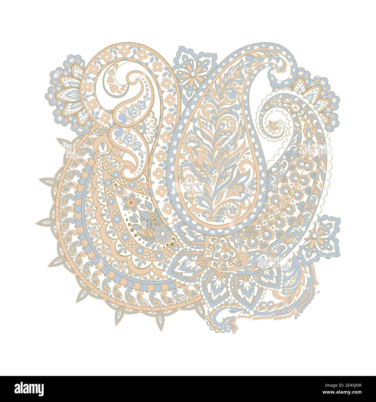 paisley isolated pattern. damask vector illustration Stock Vector Image ...