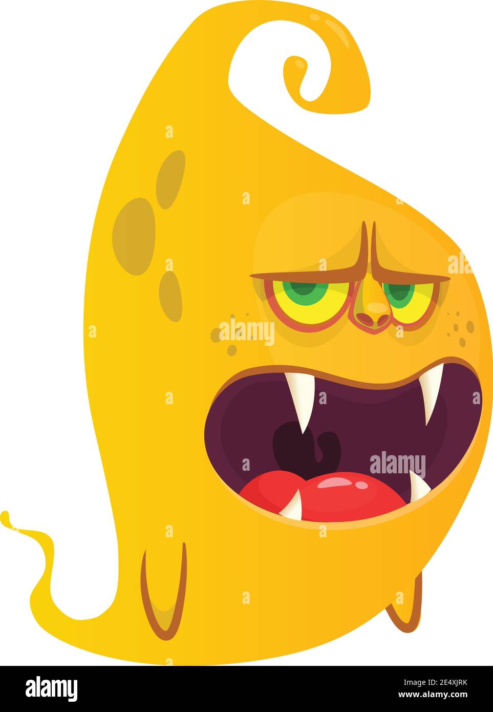 Angry cartoon monster screaming. Yelling angry monster expression ...