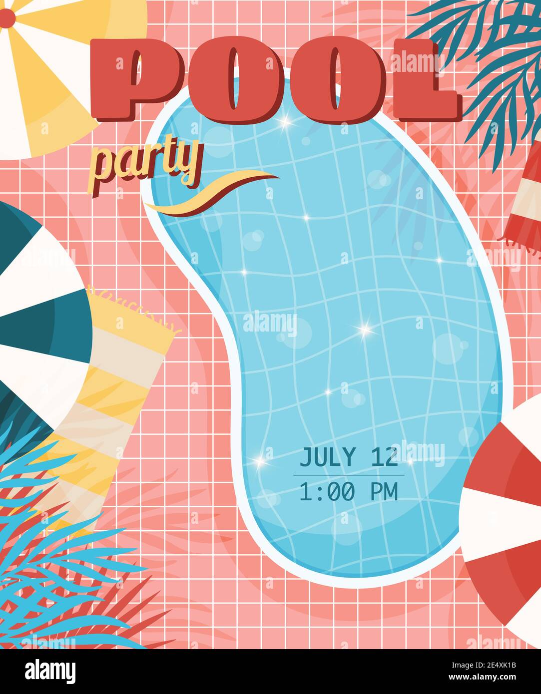 Pool Party Invitations Clip Art