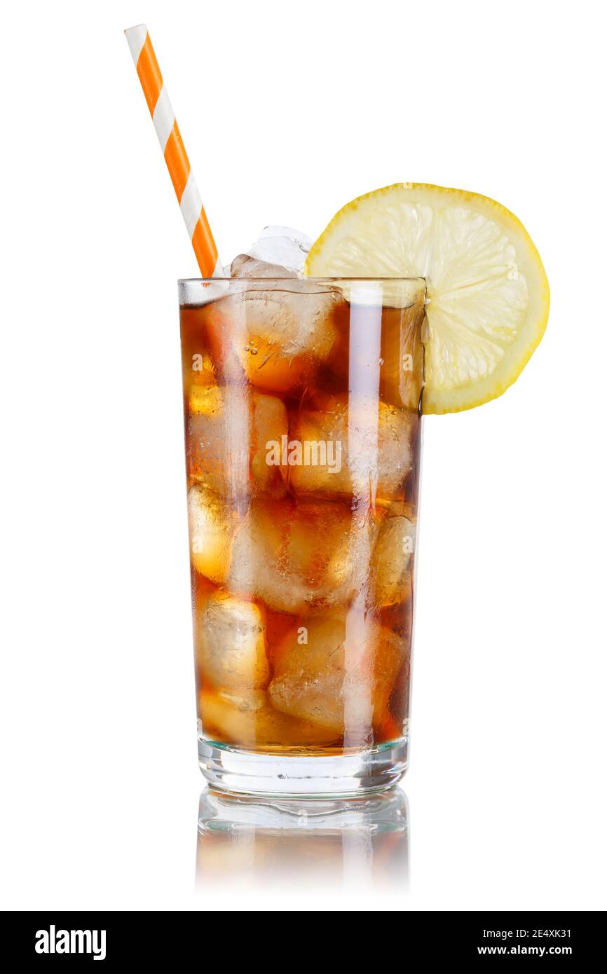 Cola glass soda lemonade soft drink beverage isolated on a white ...