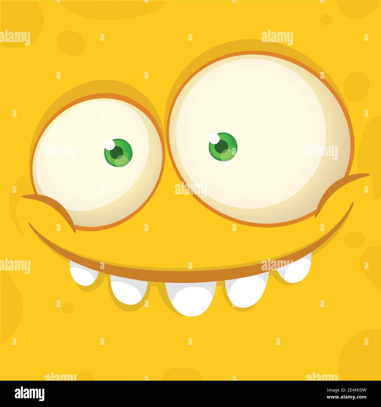 Funny cartoon monster face. Vector Halloween monster square avatar ...