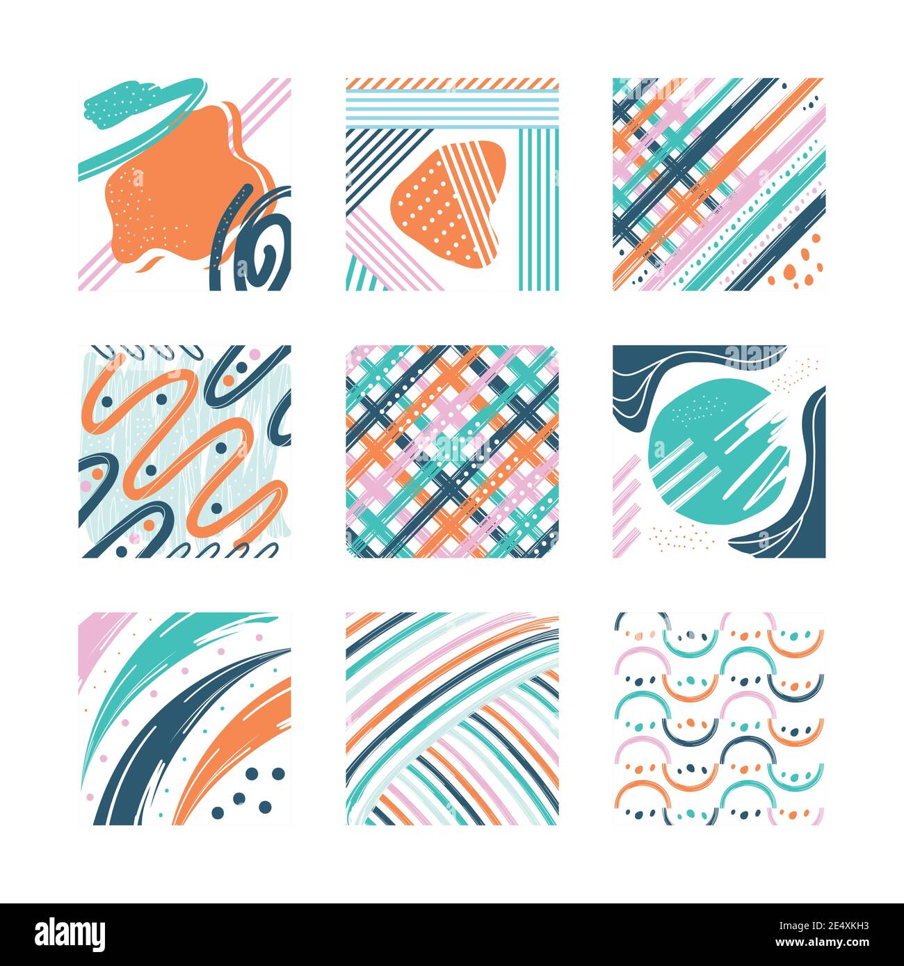 Abstract pattern backgrounds set design, Art and wallpaper theme Vector ...