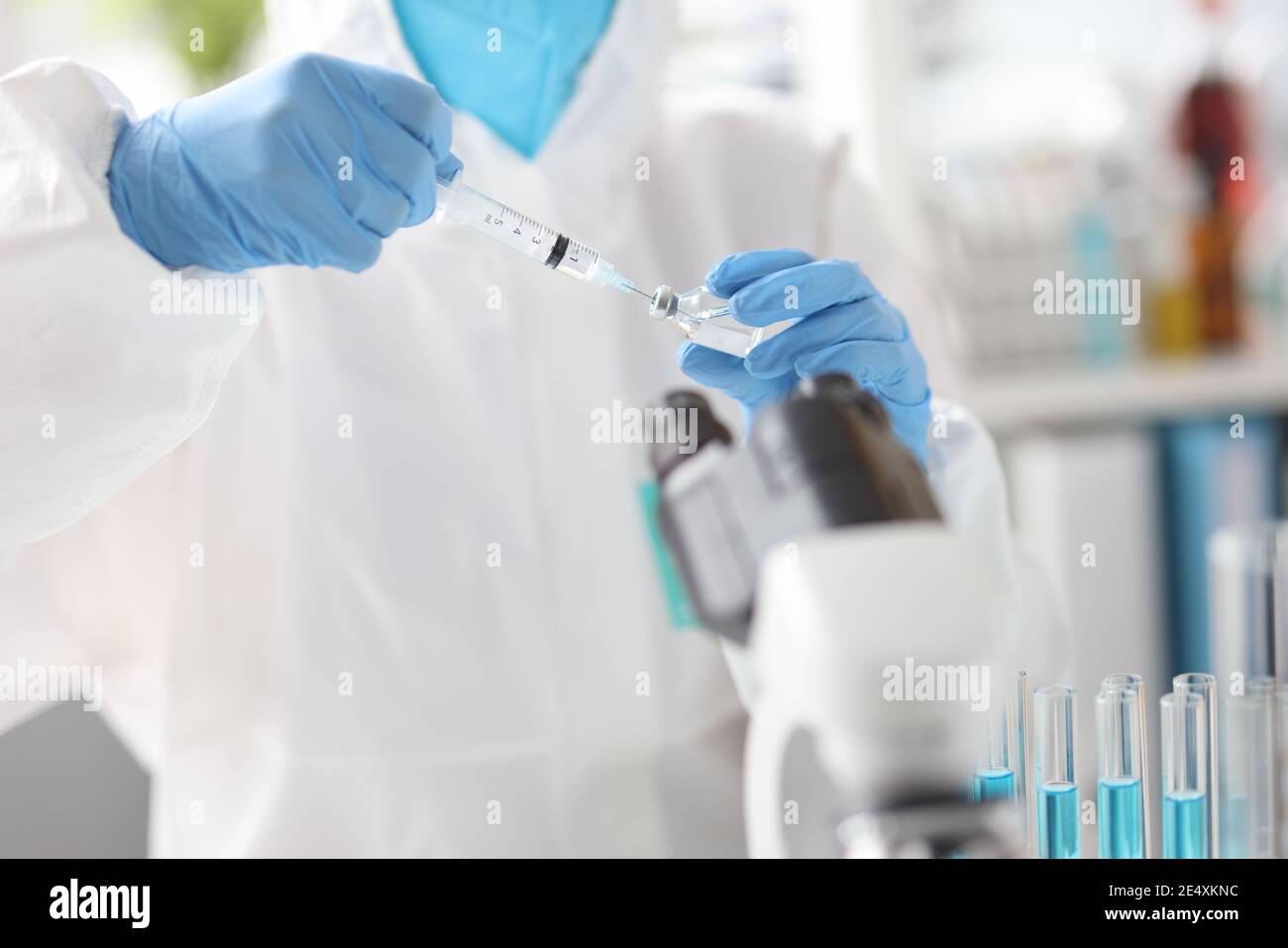 Bacteria microscope, syringe hi-res stock photography and images - Alamy