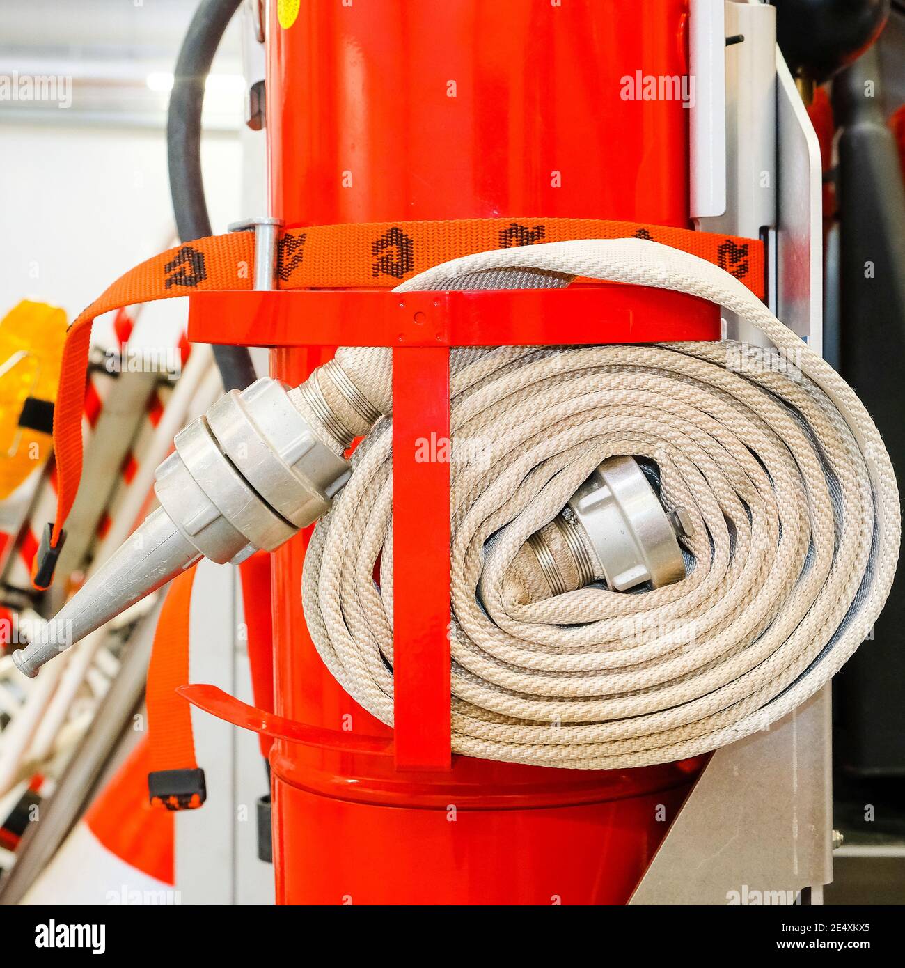 The equipment inside the rescue fire truck, fire engine Stock Photo - Alamy