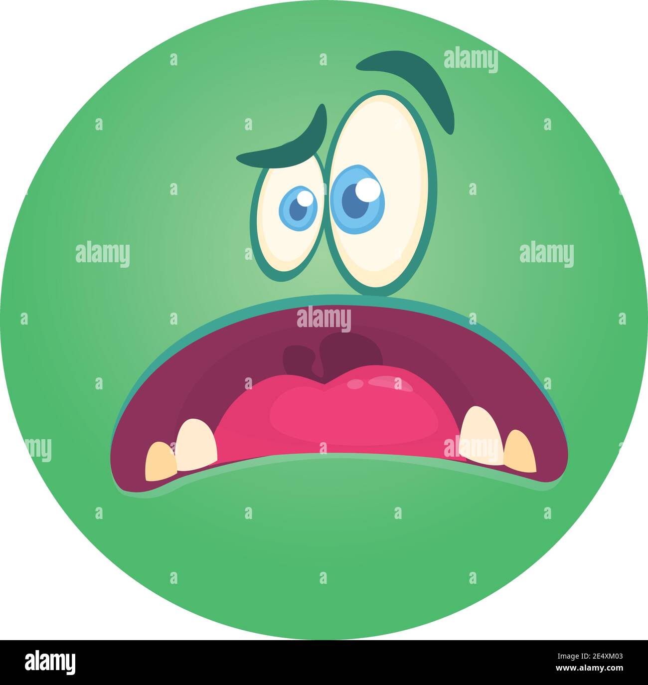 Funny cartoon zombie face. Vector Halloween monster round avatar Stock ...
