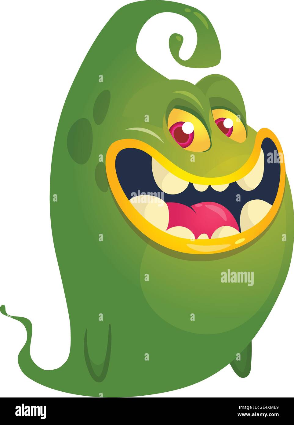 Funny cartoon monster character. Illustration of cute and happy alien ...