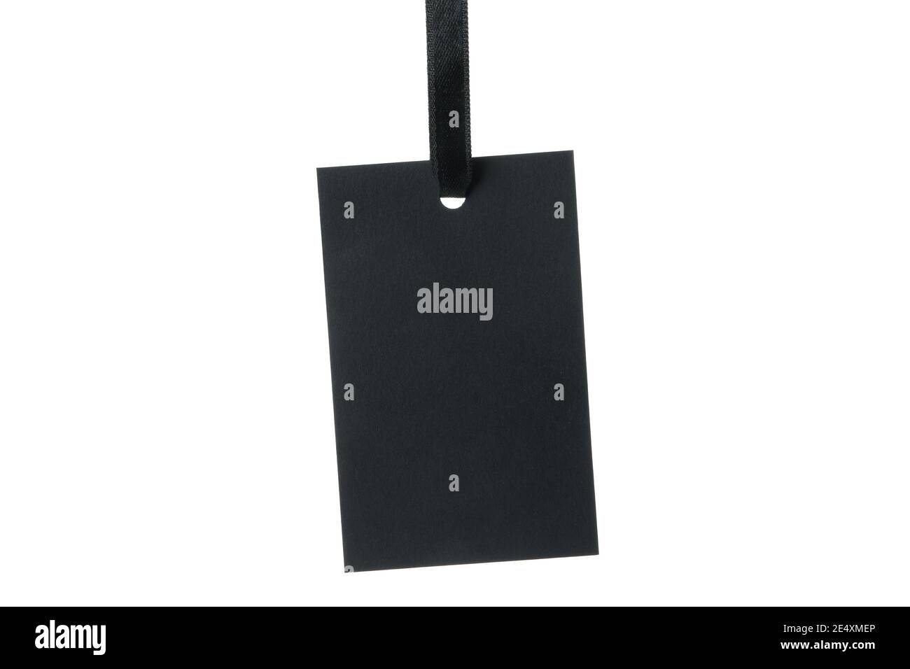 Blank black tag isolated on white background Stock Photo - Alamy