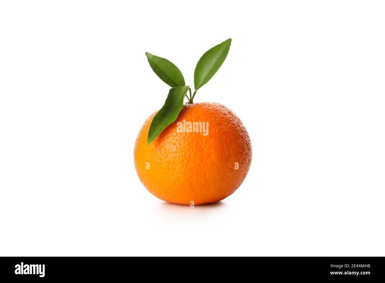 Ripe mandarin with leaves isolated on white background Stock Photo - Alamy