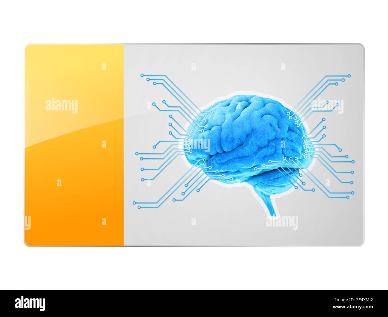 digital brain symbol, button, Creativity, Novel Idea, Science and ...