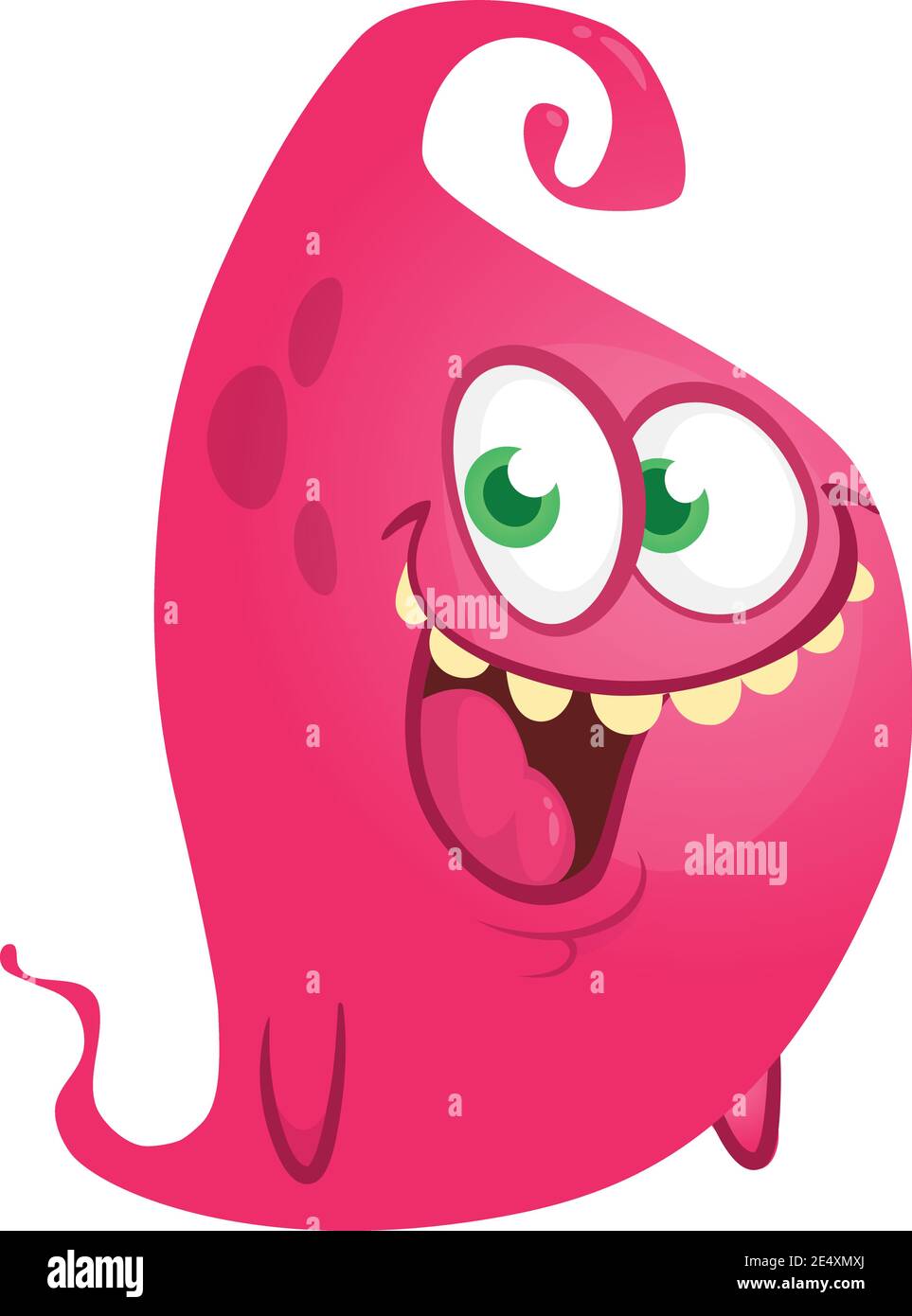 Funny cartoon pink flying monster. Vector illustration Stock Vector ...