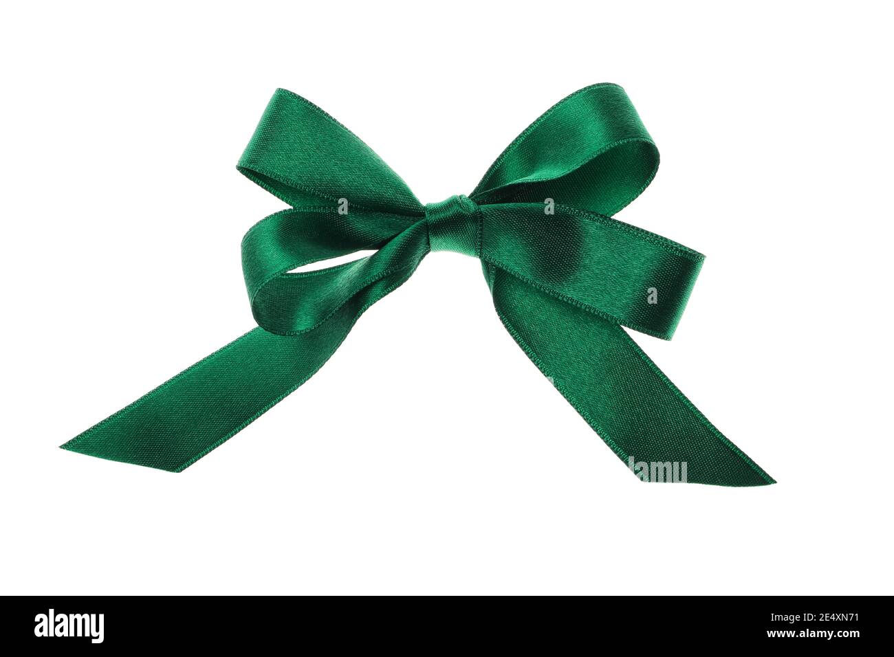 Green gift bow isolated on white background Stock Photo - Alamy