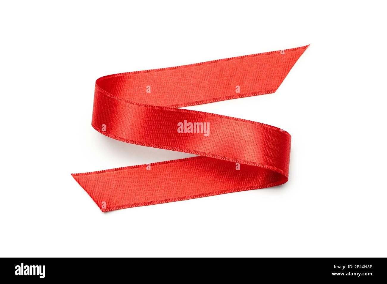 Holiday red ribbon isolated on white background Stock Photo - Alamy