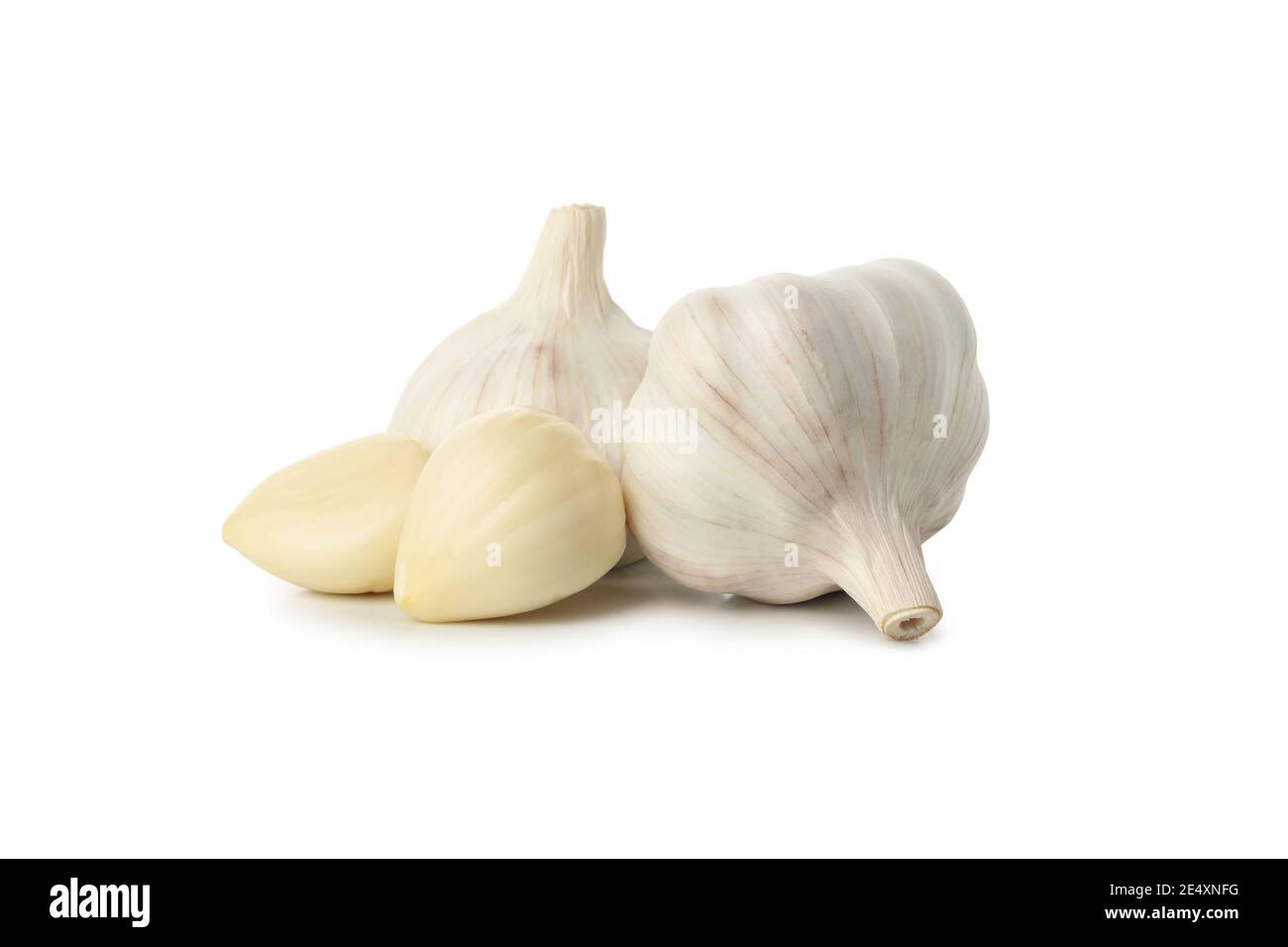 Raw fresh garlic isolated on white background Stock Photo - Alamy