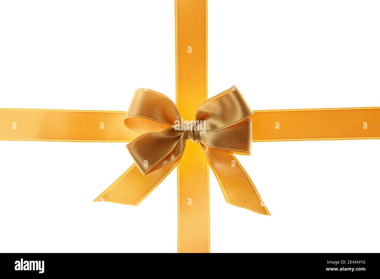 Gold gift bow isolated on white background Stock Photo - Alamy