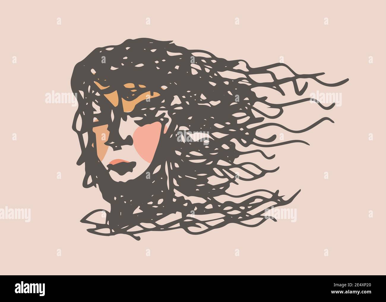 Disheveled woman Stock Vector Images - Alamy