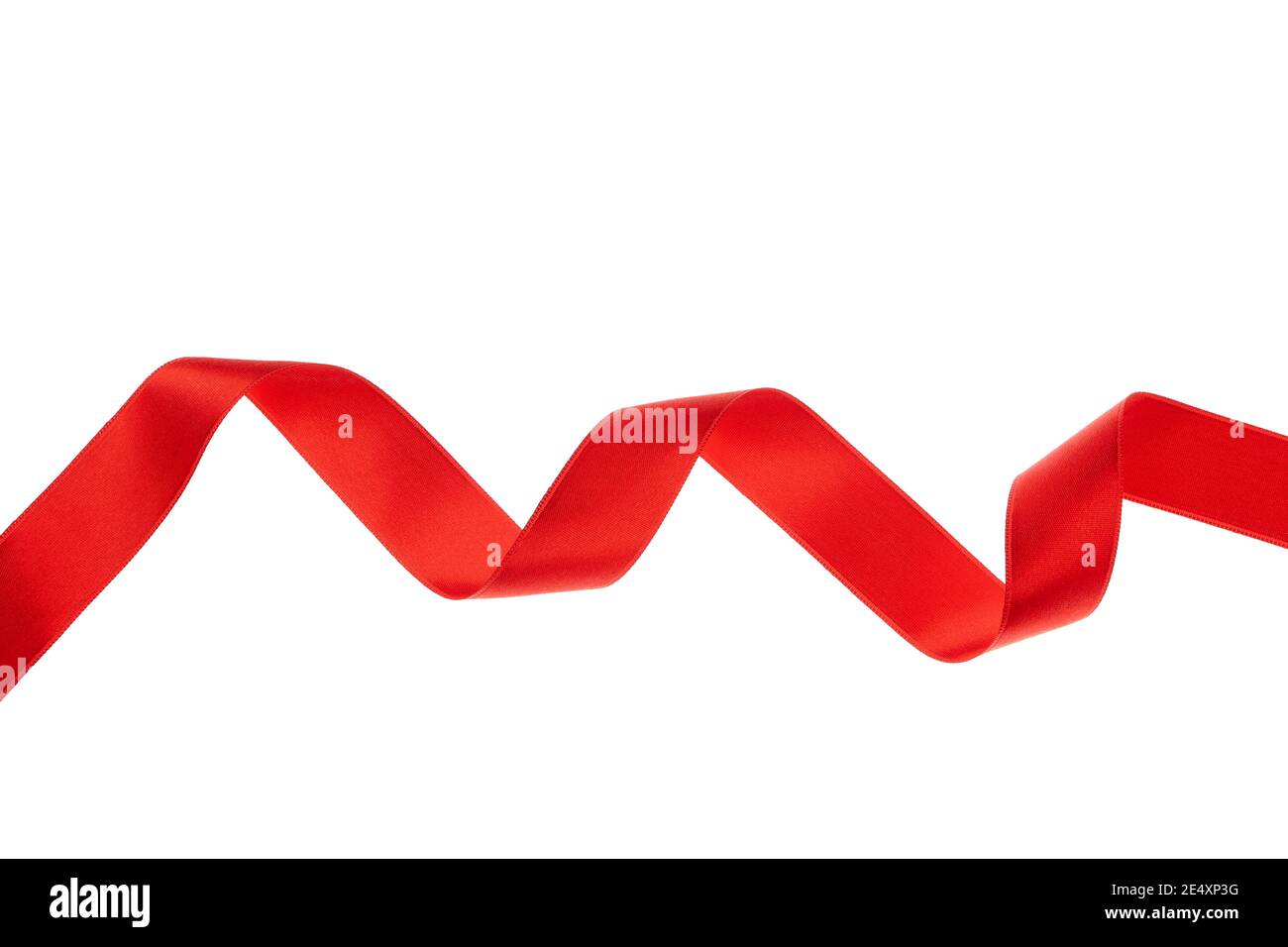 Red curly ribbon isolated on white background Stock Photo - Alamy