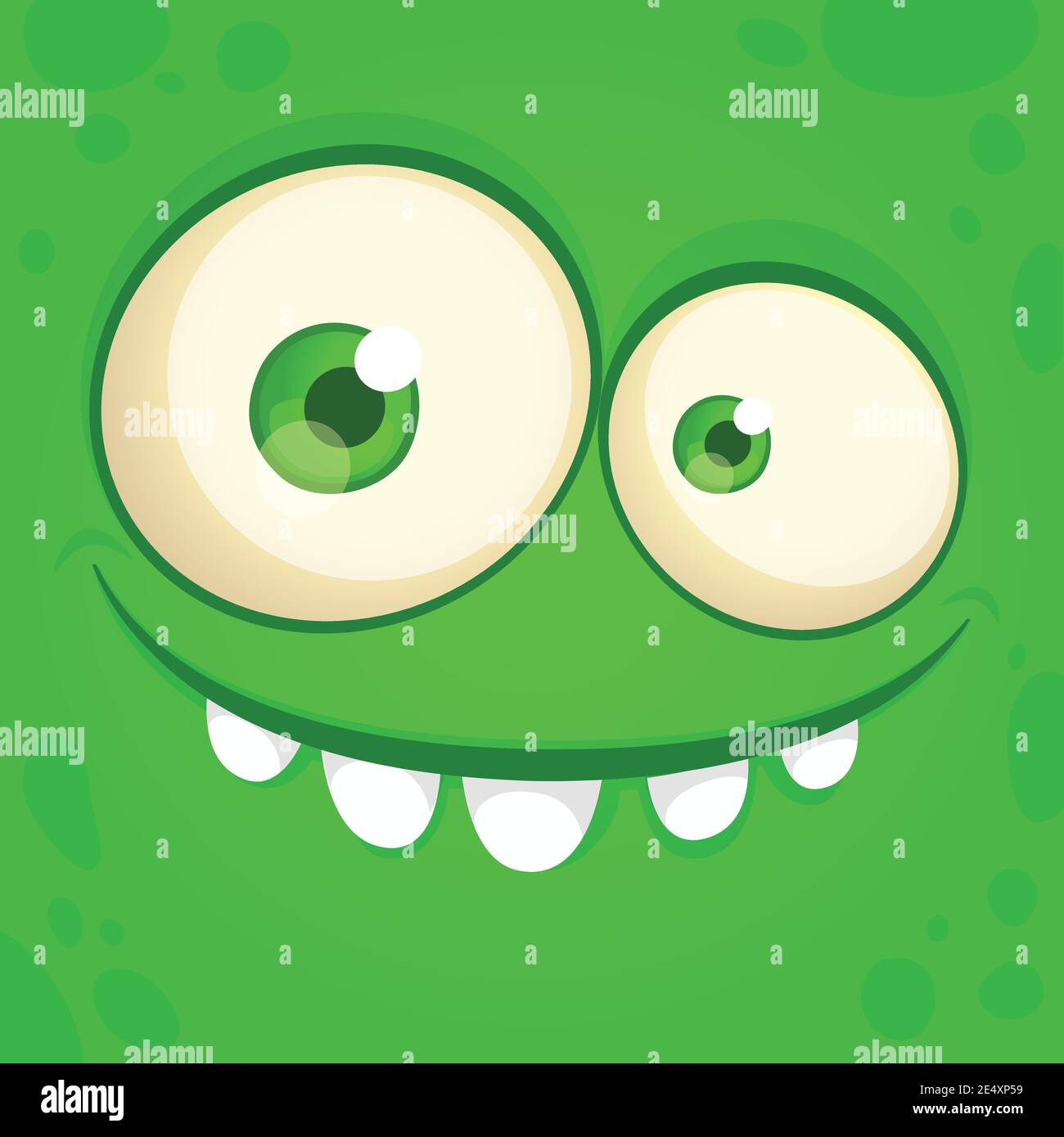 Funny cartoon monster face. Vector Halloween monster square avatar ...