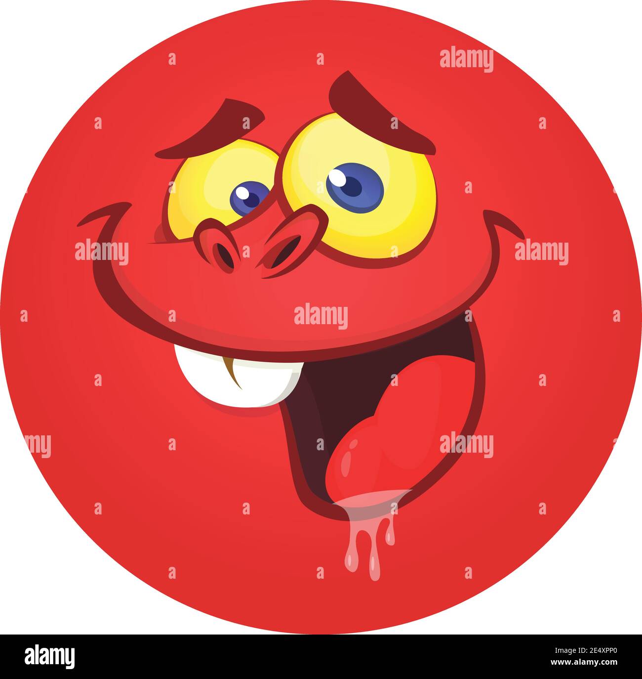 Funny cartoon monster face. Vector Halloween monster round avatar Stock ...