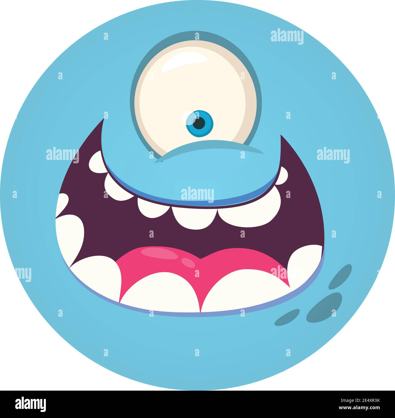 Funny cartoon monster face. Vector Halloween monster round avatar Stock ...