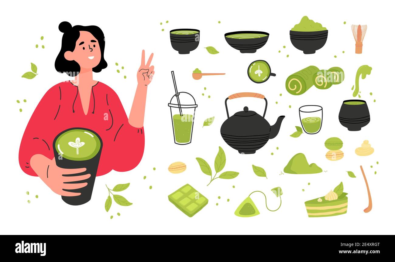 Matcha tea and woman Cut Out Stock Images & Pictures - Alamy