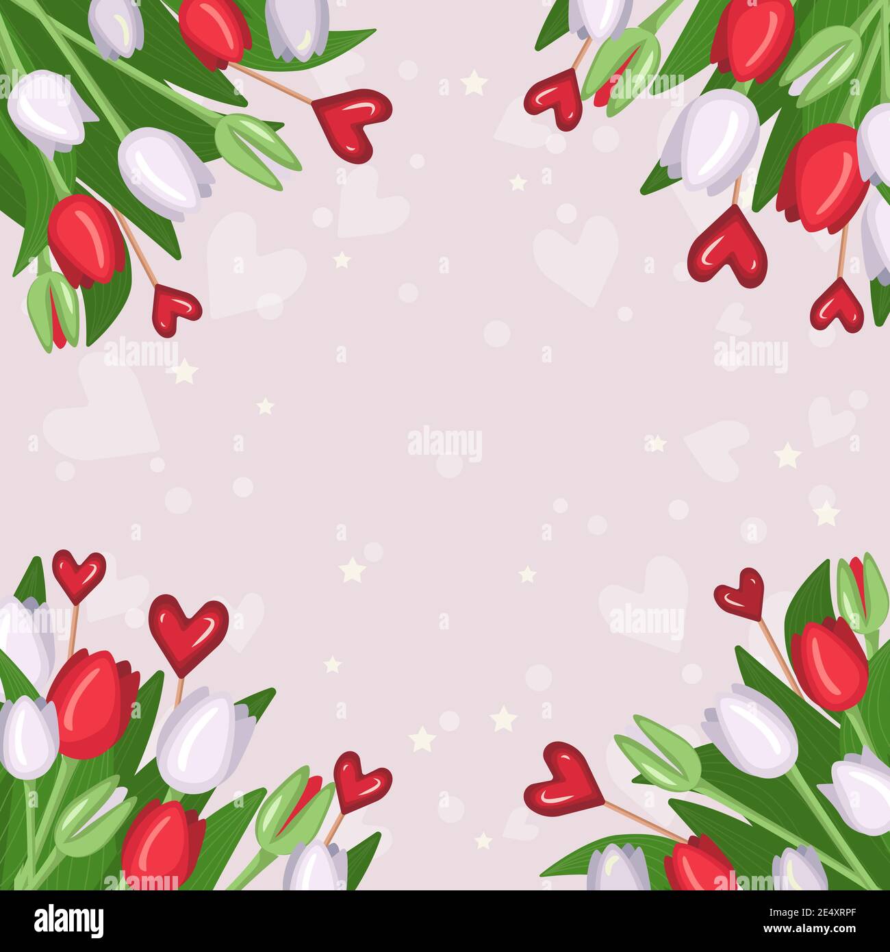 White frame pink tulips Stock Vector Images - Alamy