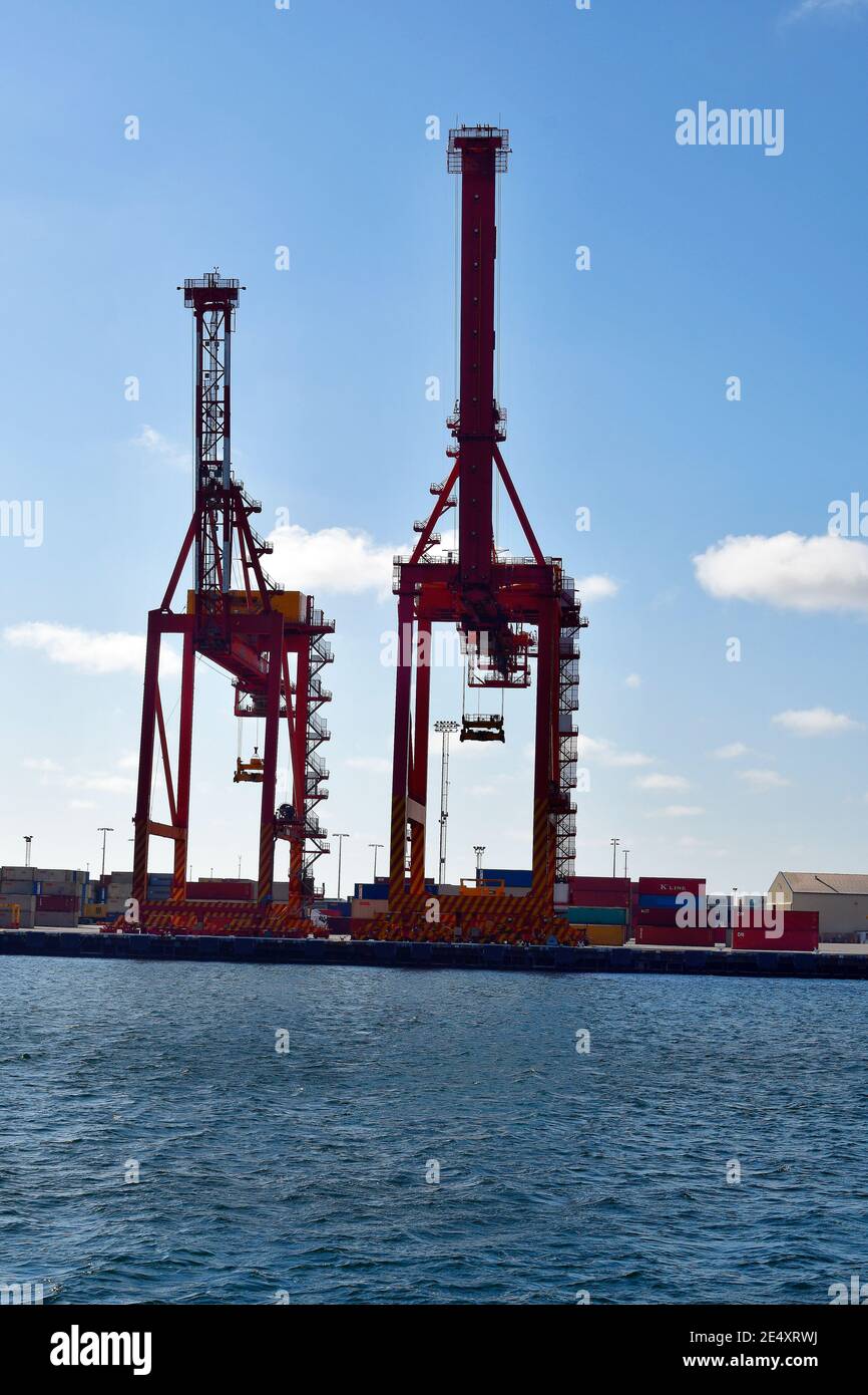 Perth, WA, Australia - November 27, 2017: Cranes and container on ...
