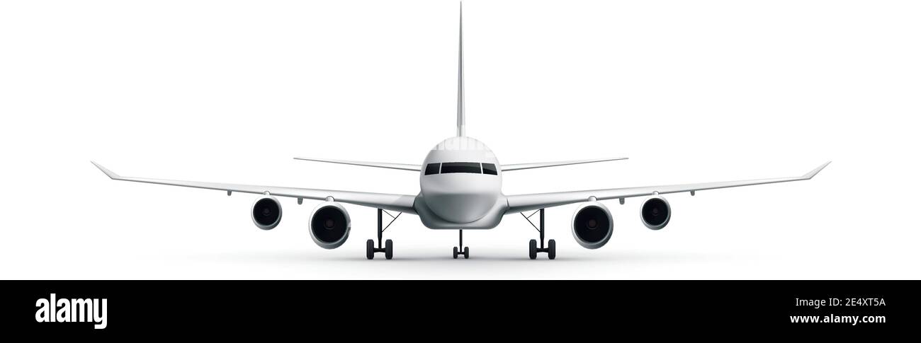 Realistic model of a civil aircraft on a white background - Vector ...