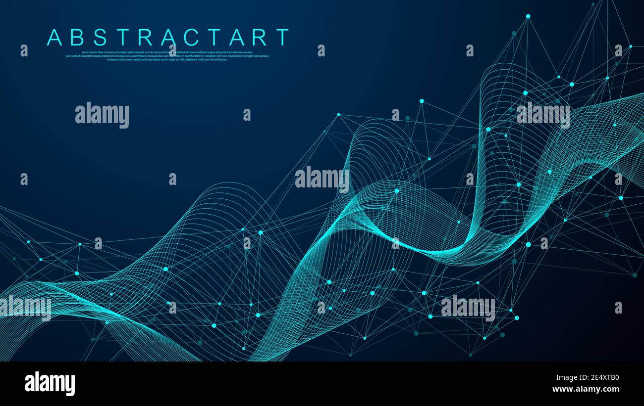 Technology abstract lines and dots connection background. Connection ...