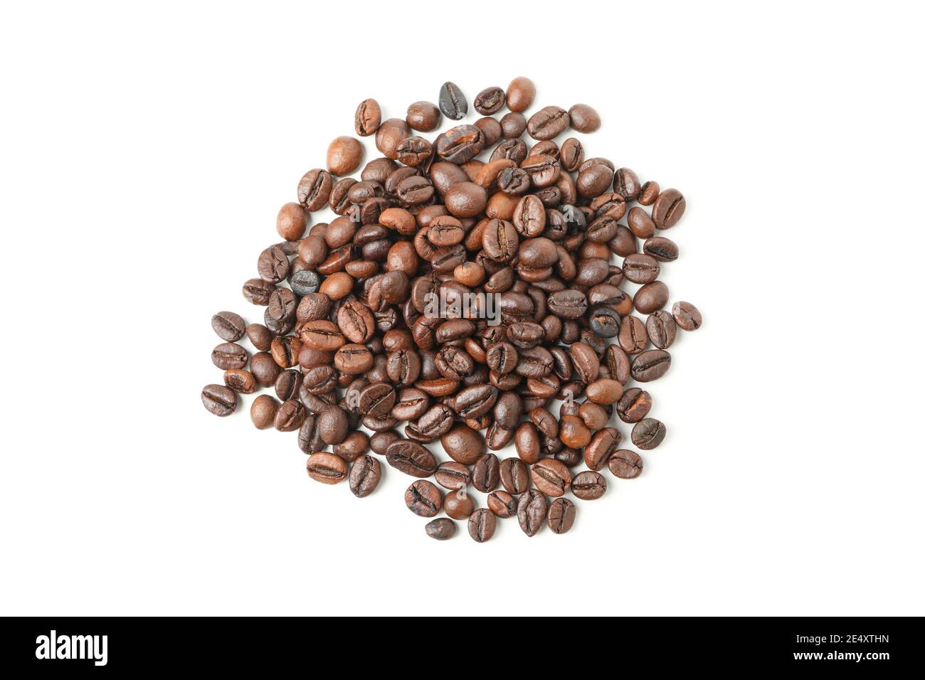 Fresh coffee seeds isolated on white background Stock Photo - Alamy