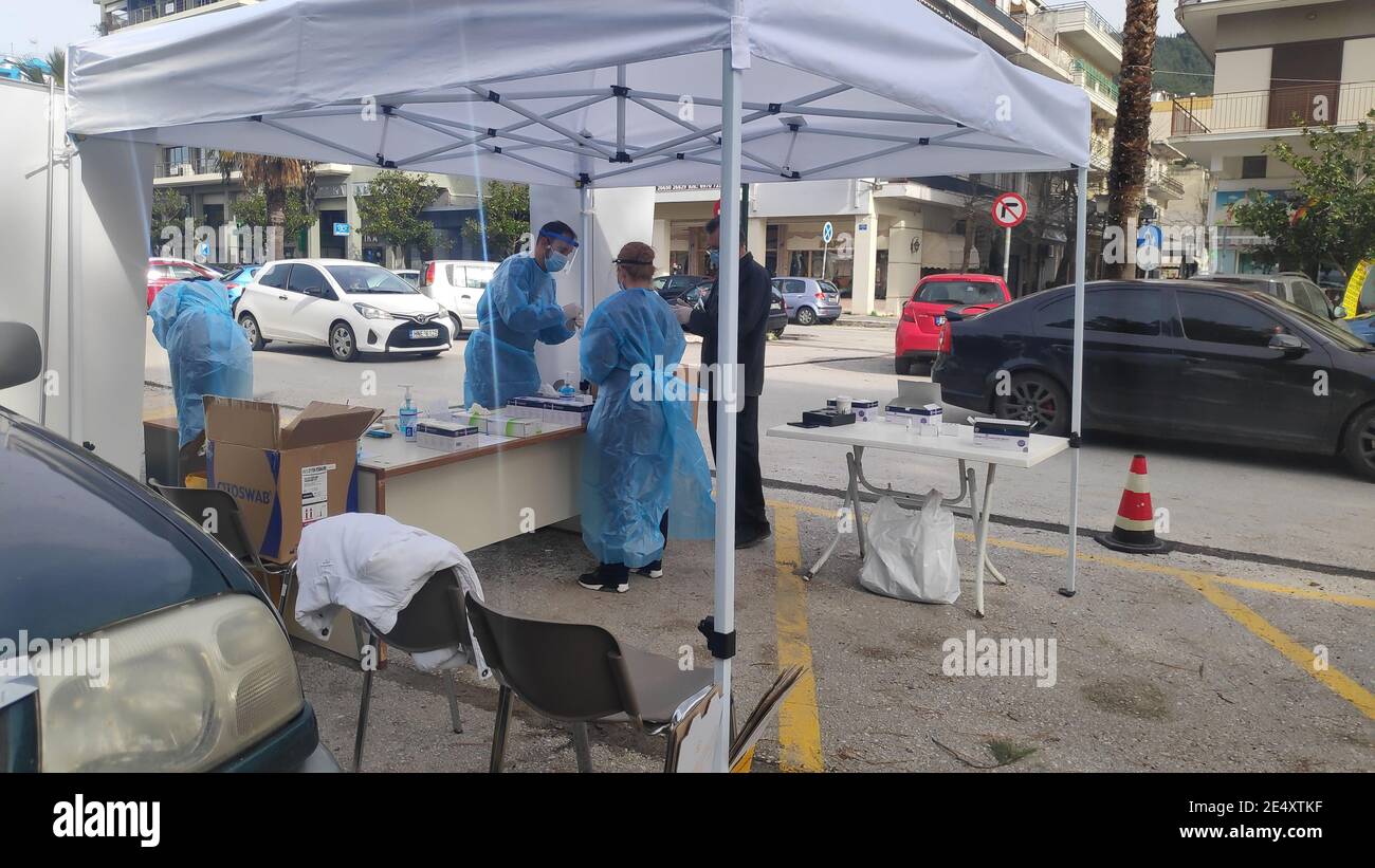 free covid-19, coronavirus epidemy rapid test lab on streets during ...