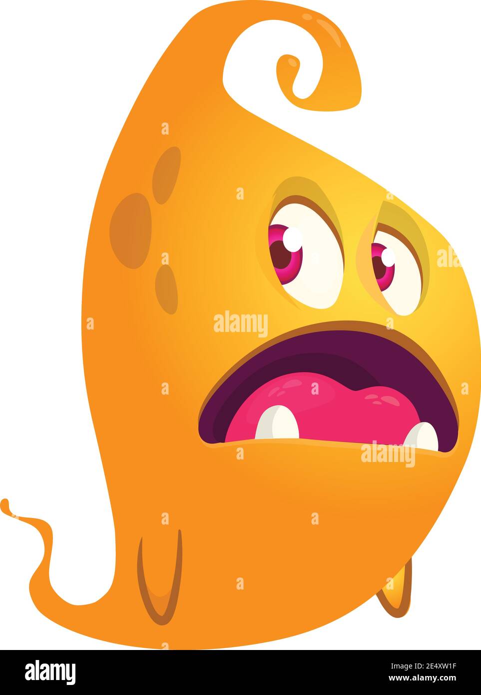 Angry cartoon monster screaming. Yelling angry monster expression ...