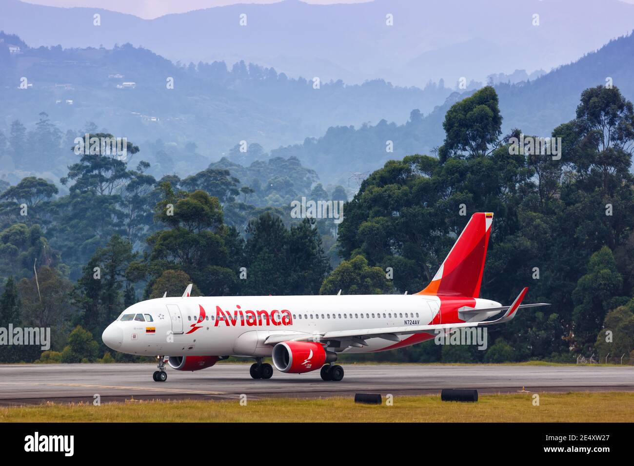 Medellin, Colombia – January 27, 2019: Avianca Airbus A320 airplane at ...