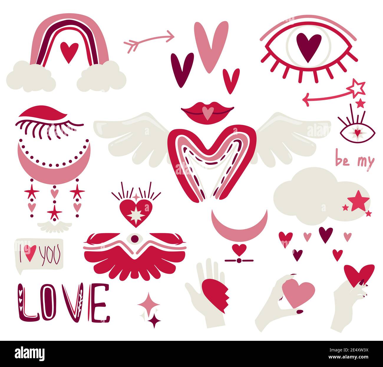 Boho style design elements Cut Out Stock Images & Pictures - Alamy