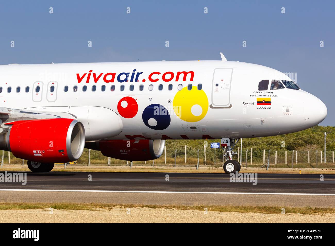 Cartagena, Colombia – January 27, 2019: Vivaair Airbus A320 airplane at ...
