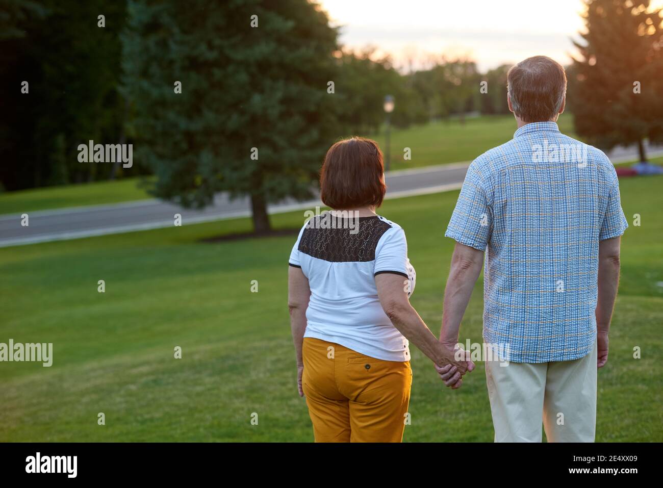 Woman backview holding hands hi-res stock photography and images - Alamy