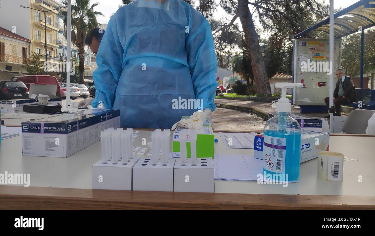 free covid-19, coronavirus epidemy rapid test lab on streets during ...