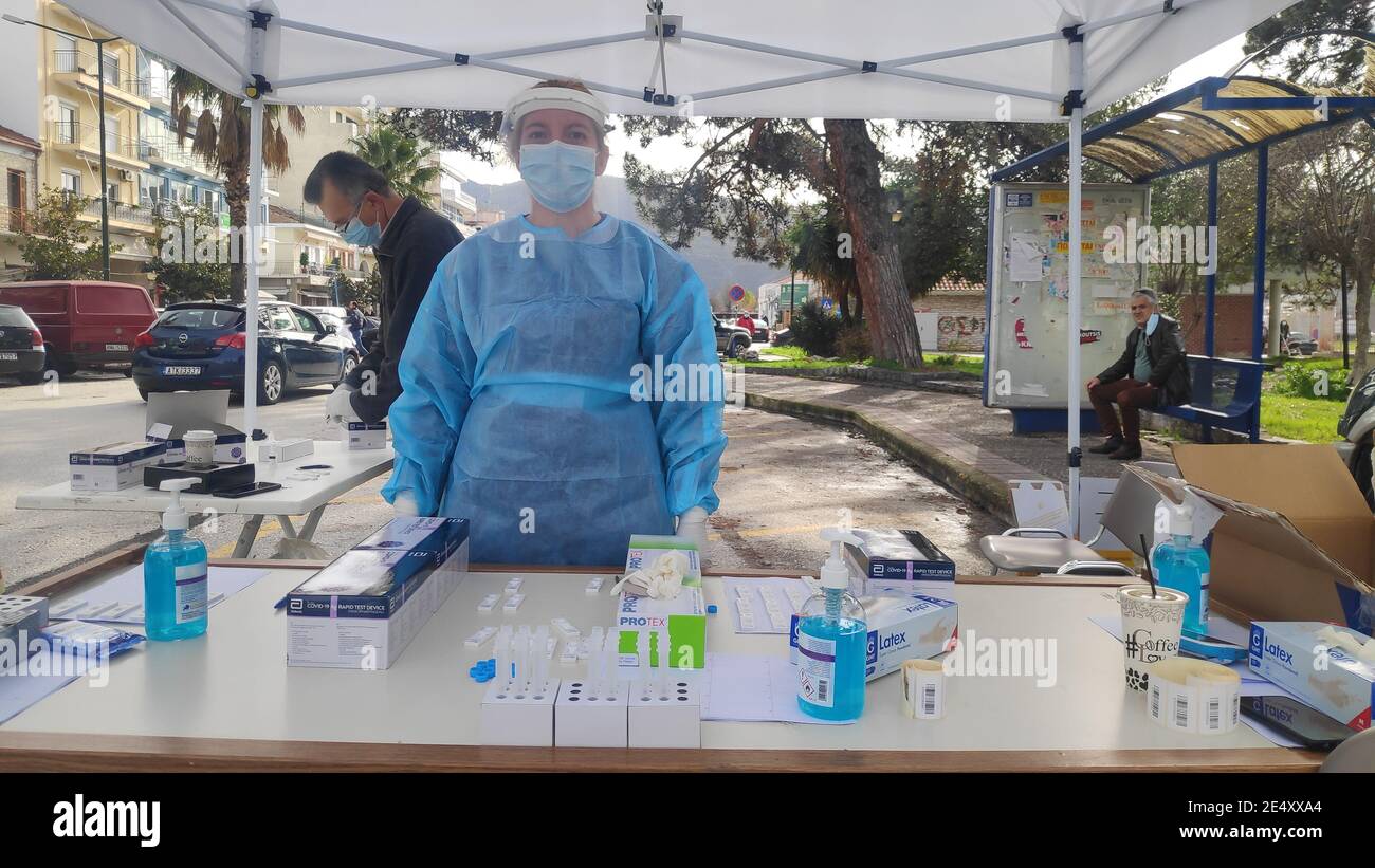 free covid-19, coronavirus epidemy rapid test lab on streets during ...