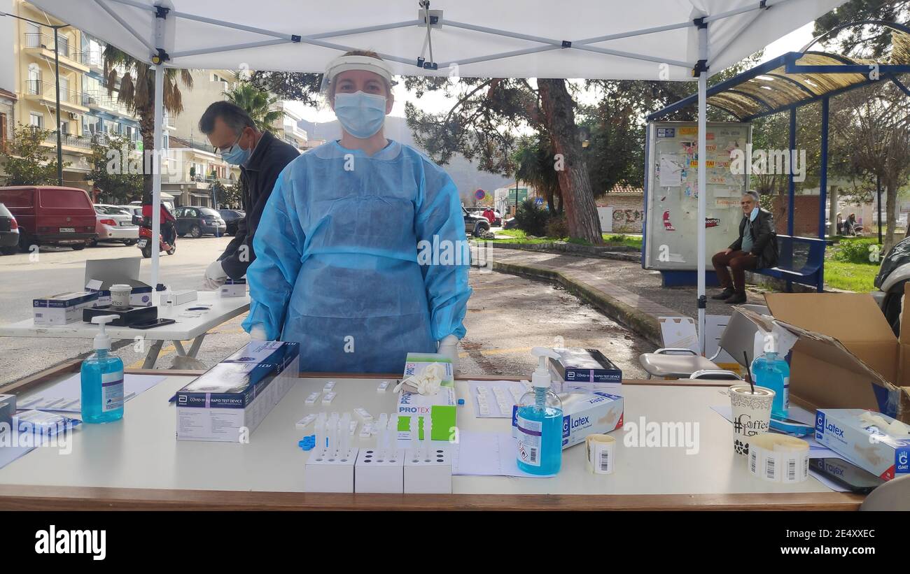 free covid-19, coronavirus epidemy rapid test lab on streets during ...